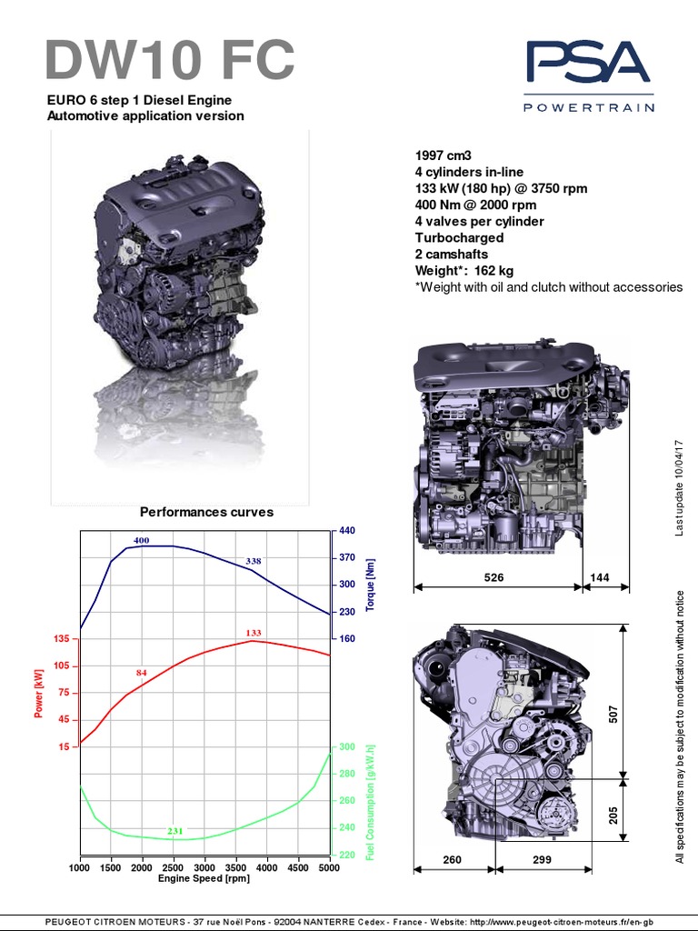 Fiche Mot Diesel-DW10 FC PDF | PDF | Diesel Engine | Engines