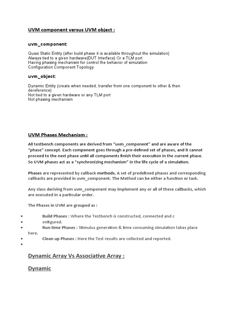UVM Component Versus UVM Object | PDF | Simulation | Information ...
