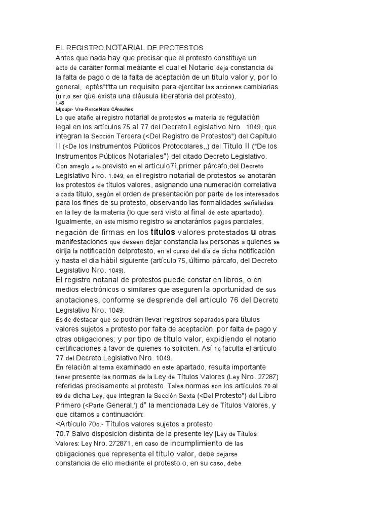 El Registro Notarial de Protestos | Descargar gratis PDF | Gobierno ...