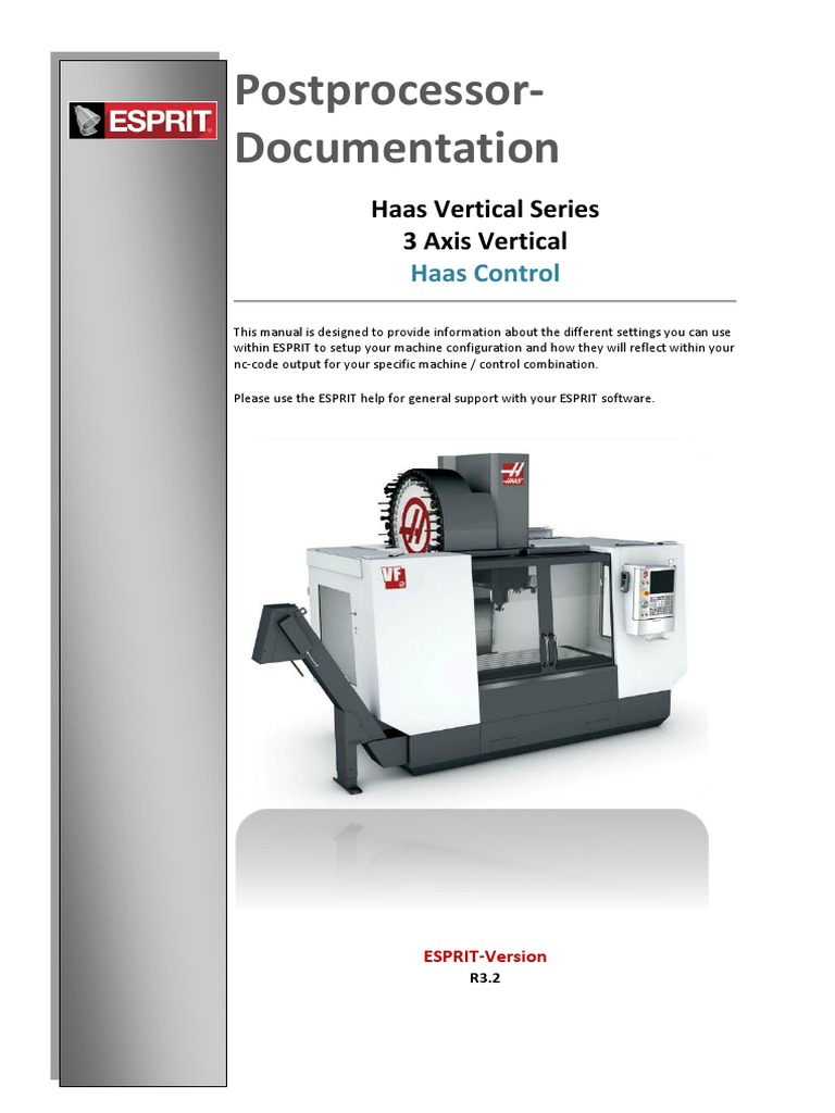 Haas VF Series - ESPRIT-Programming Manual - V3.208 PDF | PDF ...