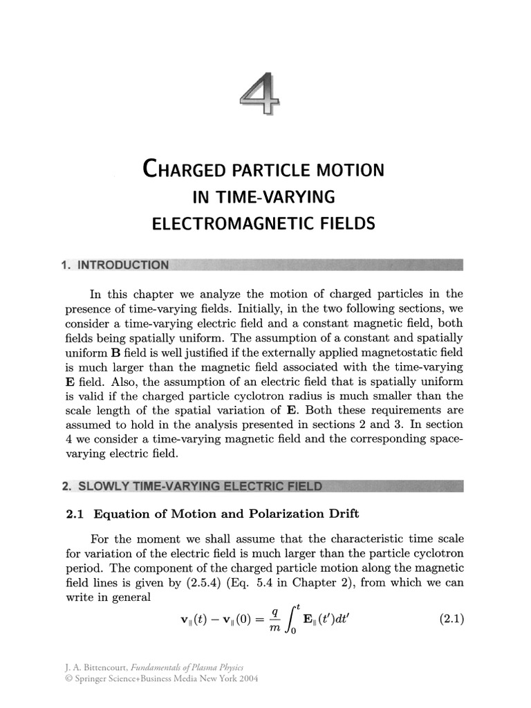 Charged Particle Motion in Time-Varying Electromagnetic Fields | PDF ...