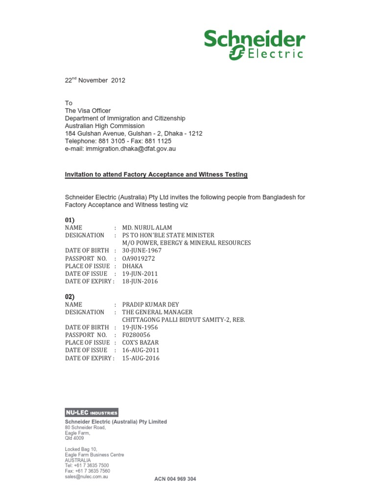 Invitation Letter FAT Group | PDF | Nationality Law | Cultural ...