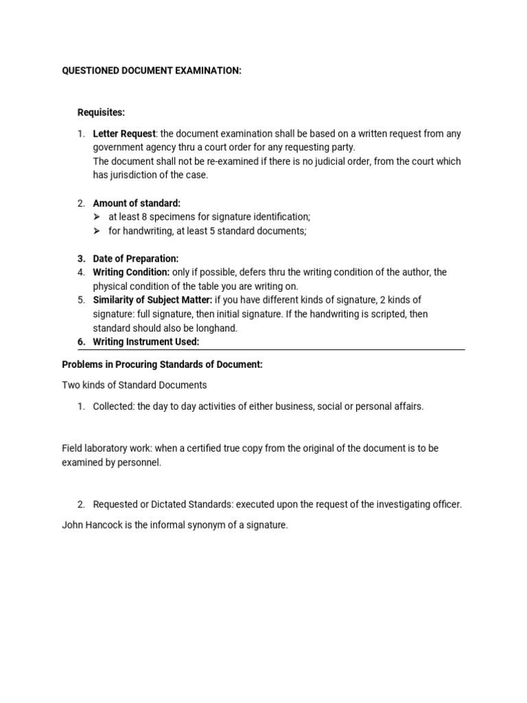 Questioned Document Examination | PDF