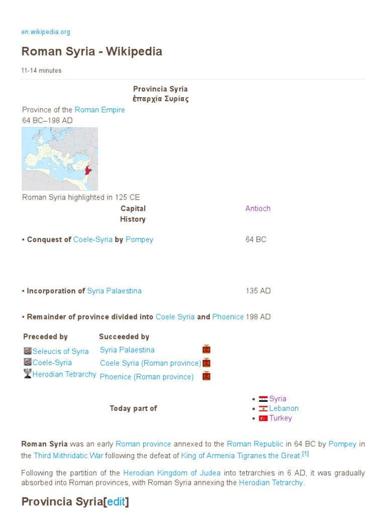 Roman Syria - Wikipedia | PDF | Roman Empire | Ancient Rome