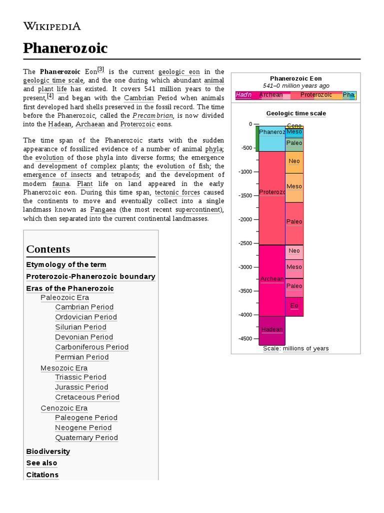 Phanerozoic: Etymology of The Term Proterozoic-Phanerozoic Boundary ...
