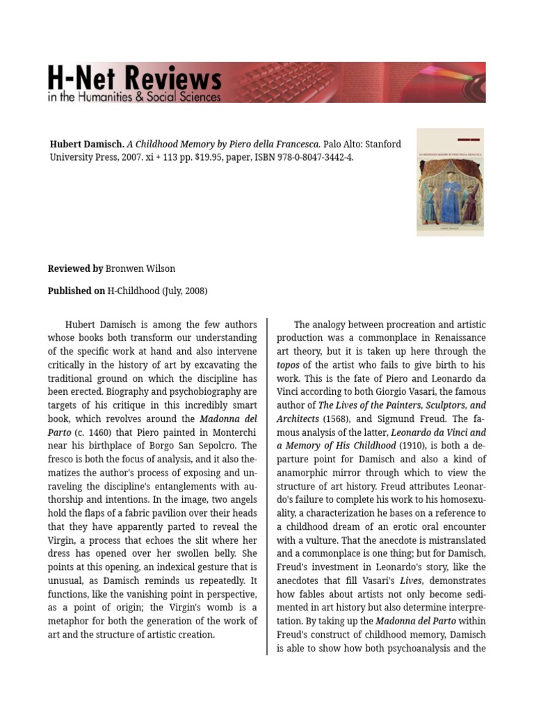 Hubert Damisch Piero Della Francesca Souvenir D'enfance Review | PDF ...