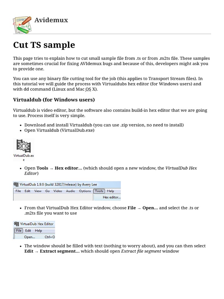 Tutorial Cut - Ts - Sample (Avidemux) | PDF | Computer File | System Software