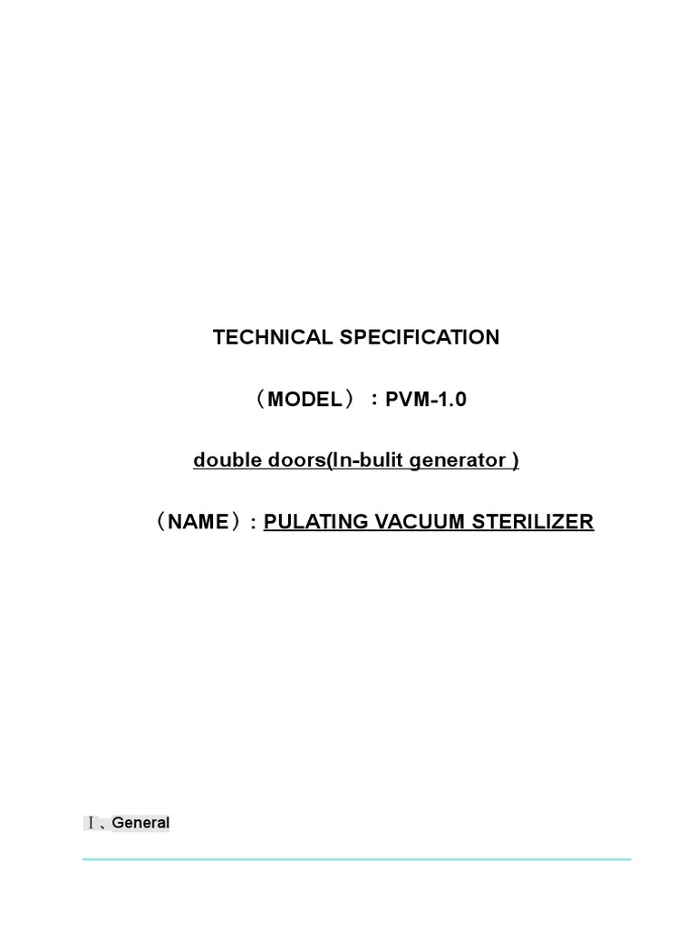 Pulsating Vacuum Steam Sterilizer PVM-1.0 | PDF | Mechanical ...