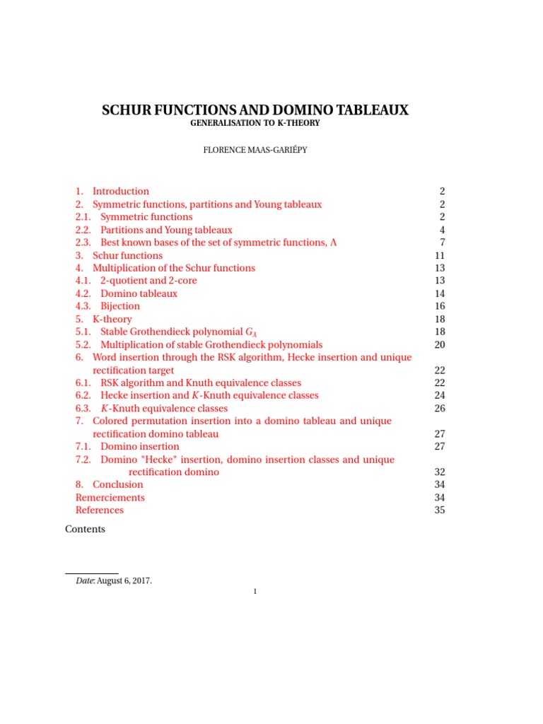 Symmetric Functions Pdf Algebraic Structures Representation Theory