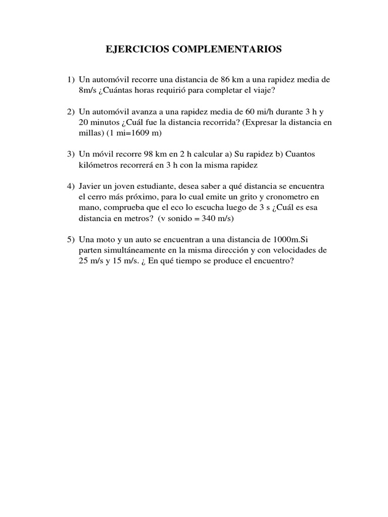 Ejercicios Complementarios 1 PDF | PDF