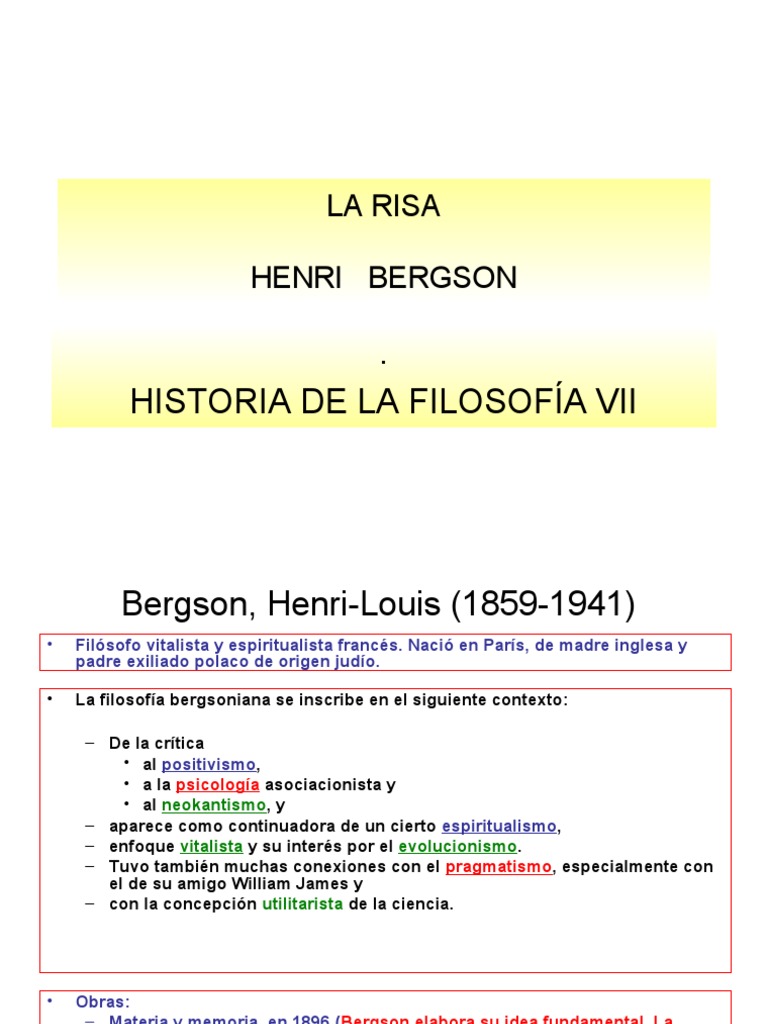 La Risa-Henri Bergson | PDF | Henri Bergson | Realismo filosófico
