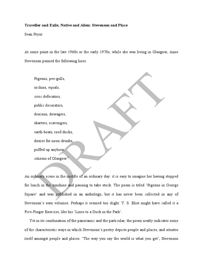 Anne Stevenson and The Poetry of Place PDF | PDF | T. S. Eliot