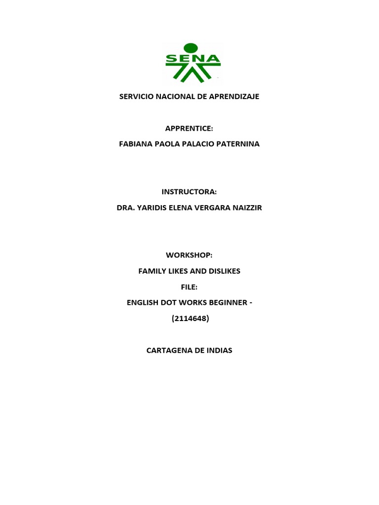 Family Likes and Dislikes Workshop | PDF | Wellness | Lifestyle