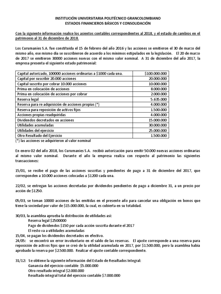 Practica ECP | PDF | Compartir (Finanzas) | Dividendo