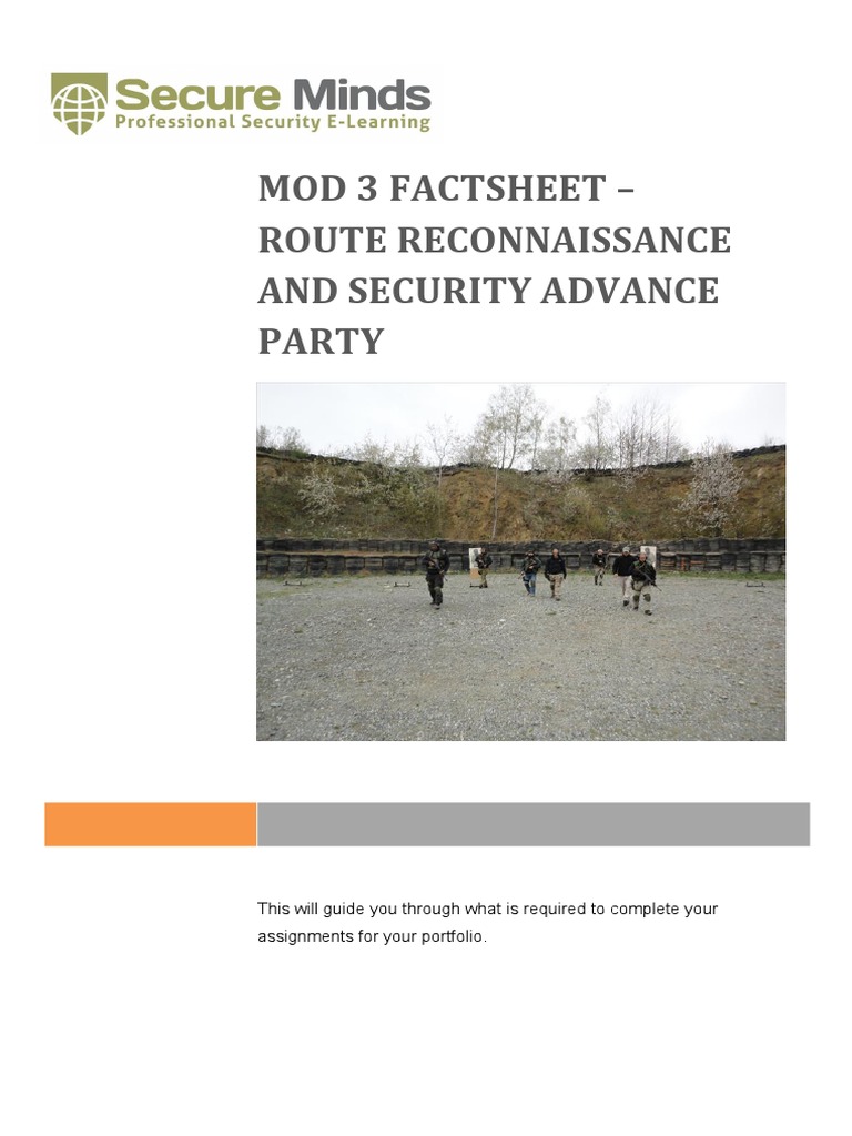 Route Reconnaissance and Security SAP | PDF | Reconnaissance | Emergency