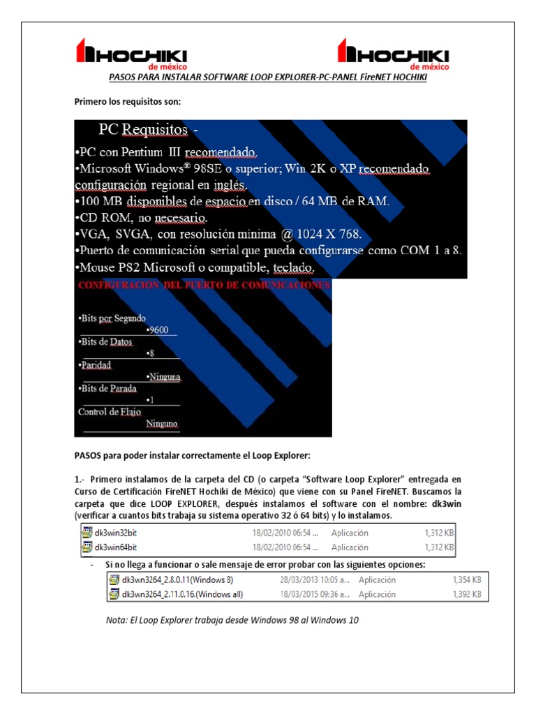 Pasos para instalar el software Loop Explorer y configurar la ...