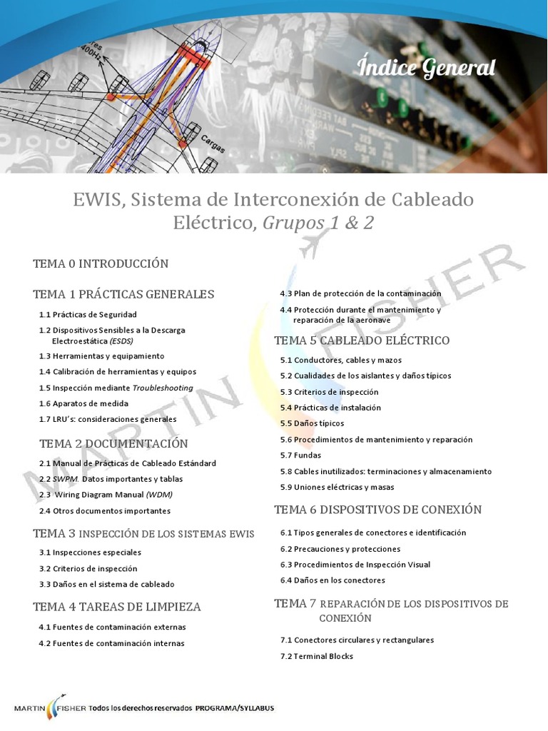 Sillabus General Curso EWIS G1G2 Martin Fisher Aviation | PDF