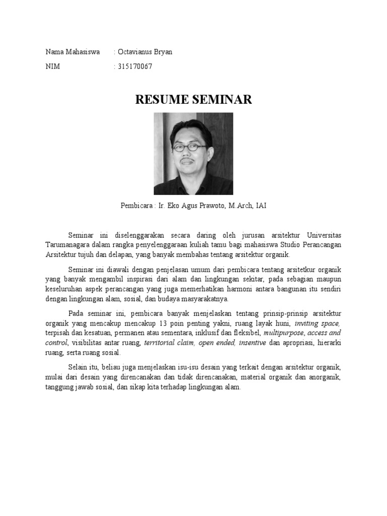 Contoh Resume Seminar | PDF