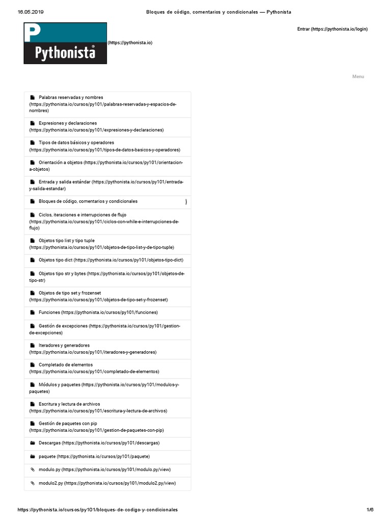 !-3-Bloques de Código, Comentarios y Condicionales - Python | PDF ...