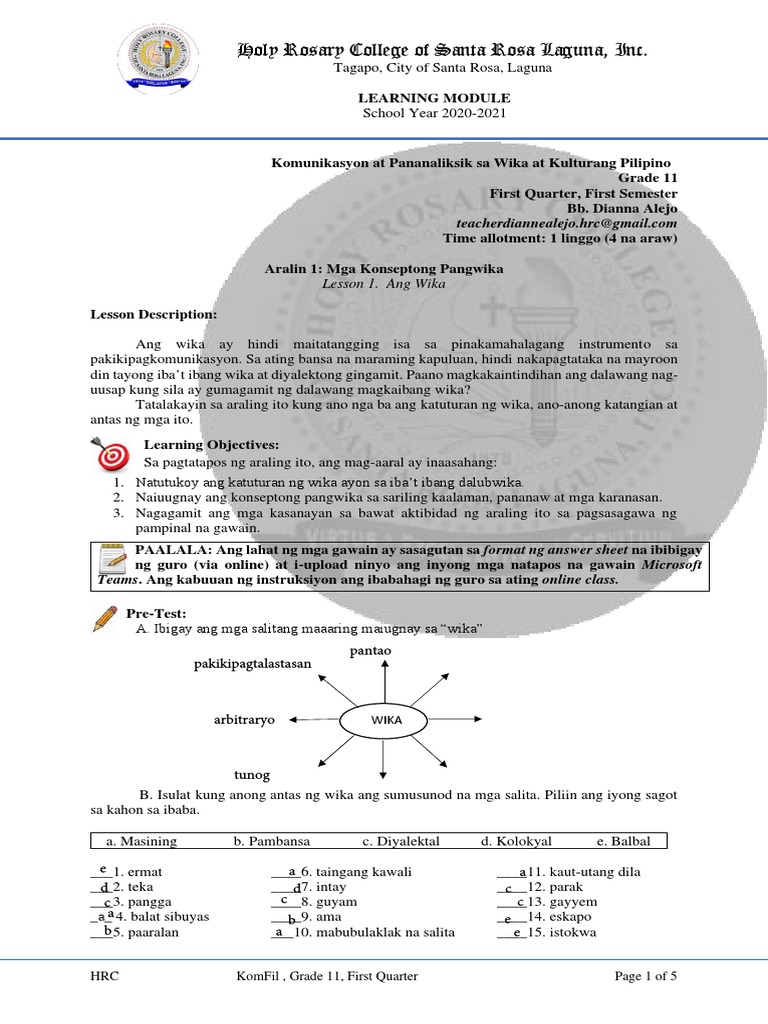 KomFil - Module 1 | PDF