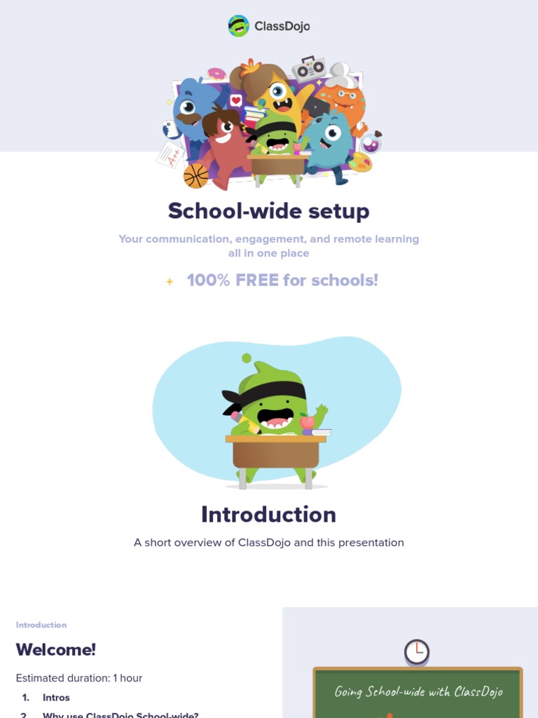 ClassDojo School-Wide Setup Guide | PDF | Communication | World Wide Web