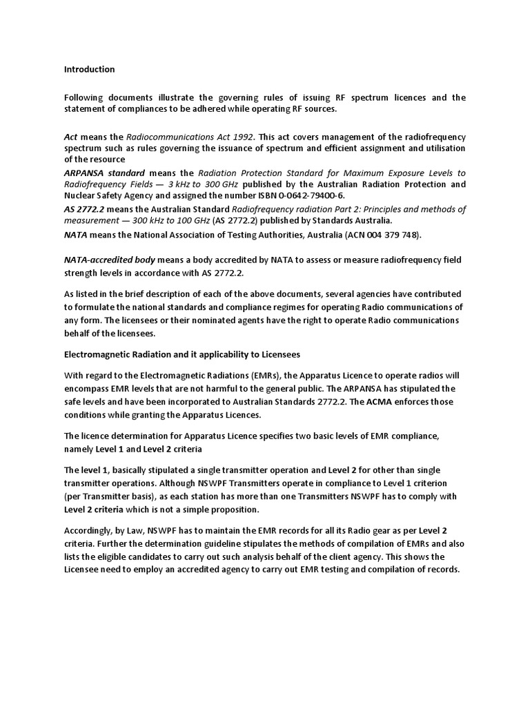 EMR Analysis ACMA PDF | PDF | Radio Frequency | Radio