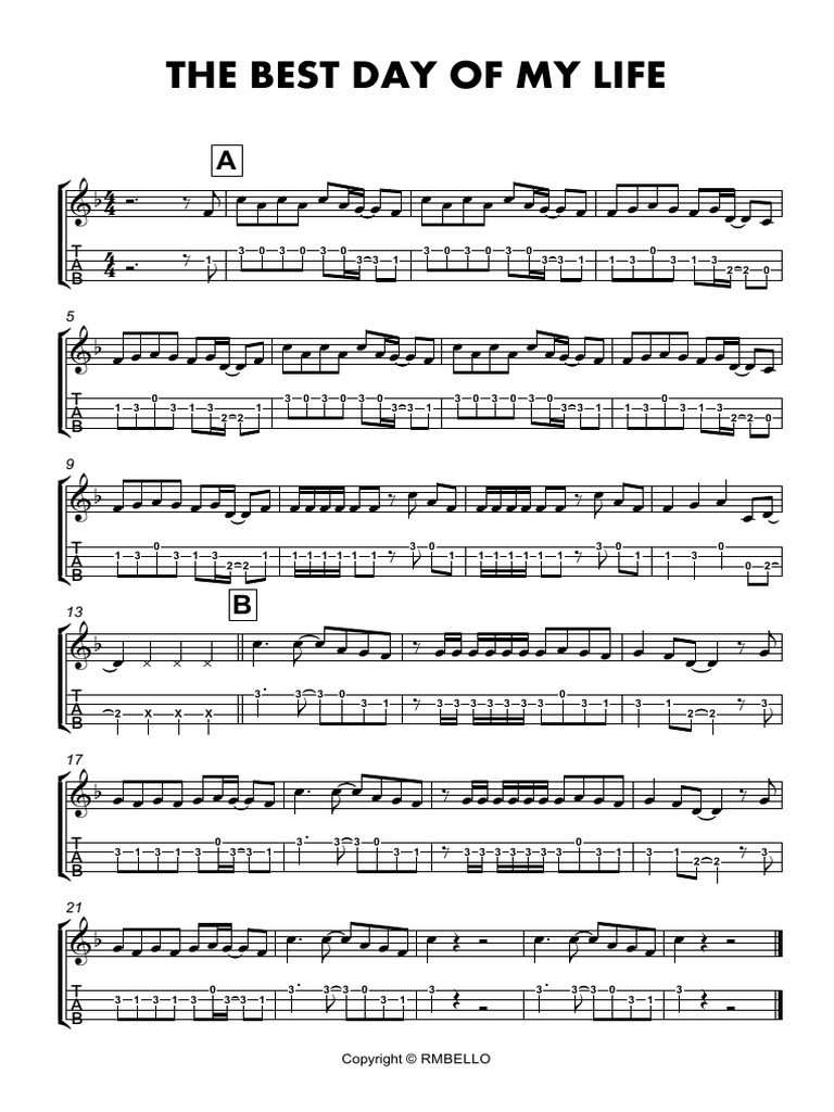 THE BEST DAY OF MY LIFE - Full Score | PDF