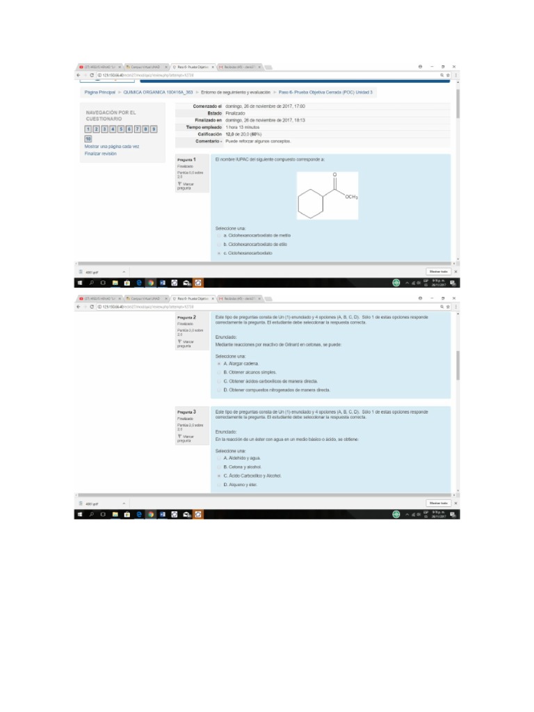 Quiz Paso 6 - Prueba Objetiva Cerrada (POC) Unidad 3 | PDF | Cetona ...