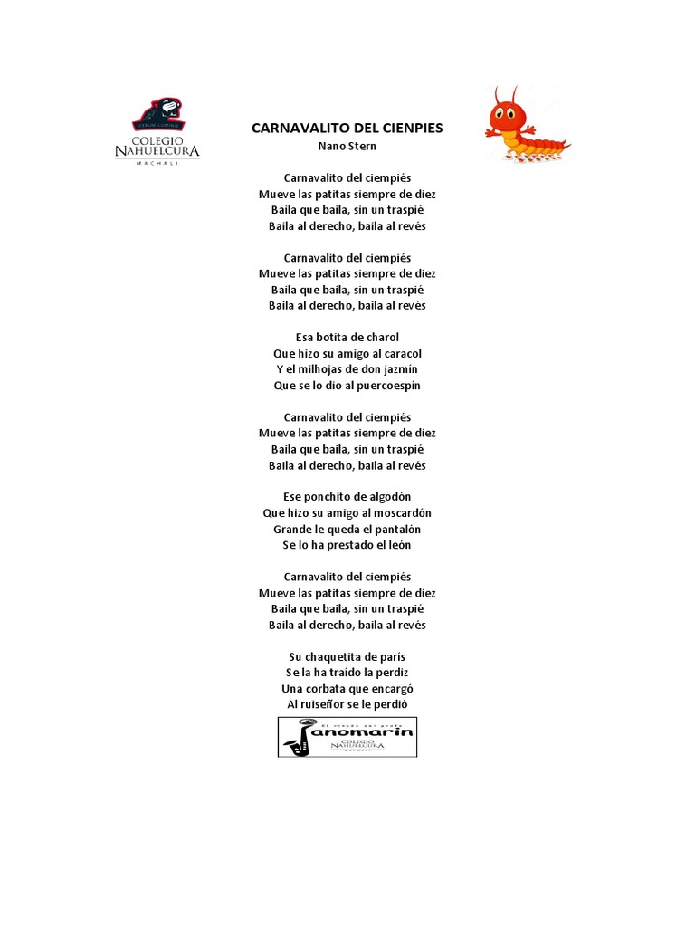 Letra del Carnavalito del Ciempiés | PDF