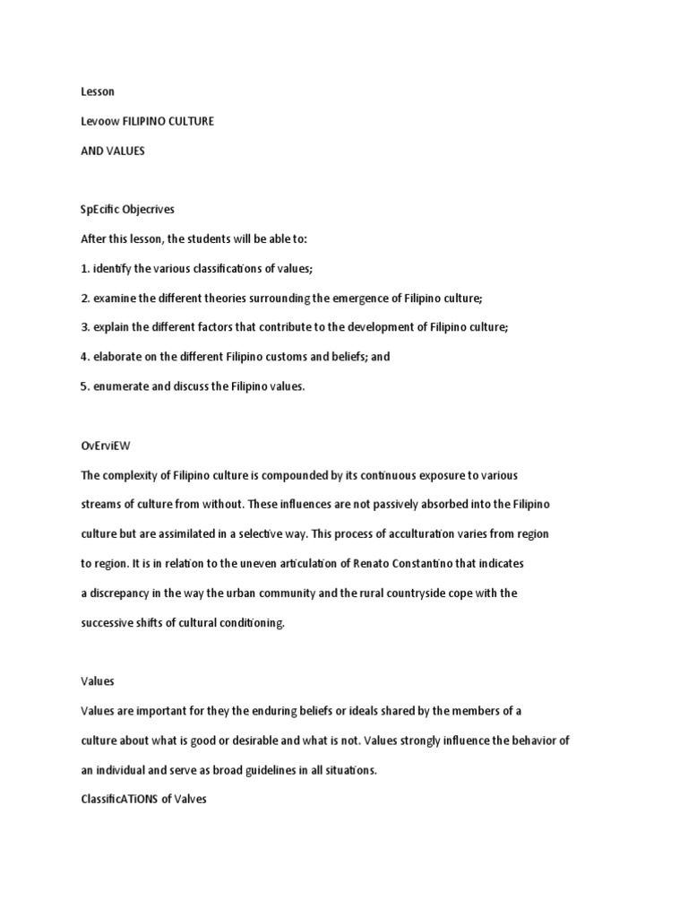 Values and Culture | PDF | Value (Ethics) | Family