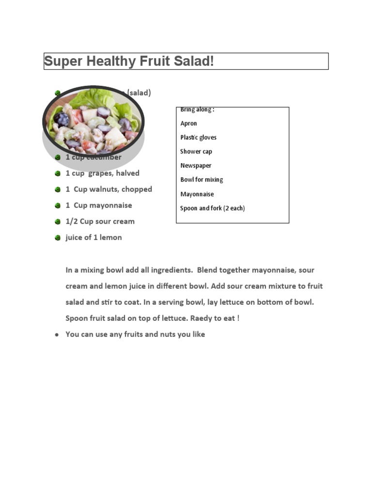 Super Healthy Fruit Salad Recipe | PDF