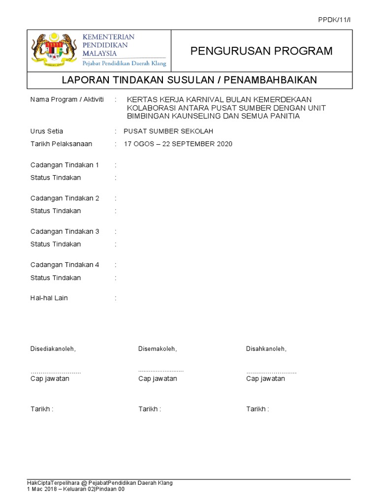Laporan Tindakan Susulan | PDF