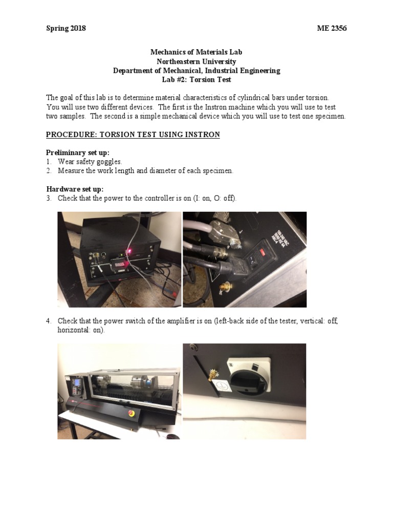Torsion Test Procedure for Materials Lab | PDF | Young's Modulus ...