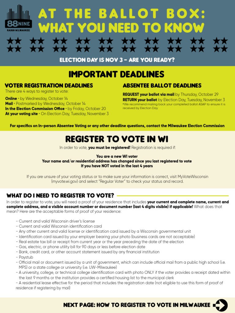 Important Deadlines: Election Day Is Nov 3 - Are You Ready? | PDF ...