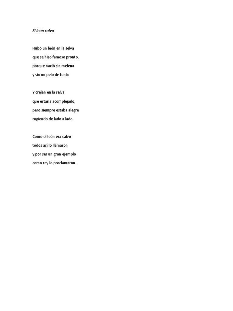 Poema del león calvo | PDF