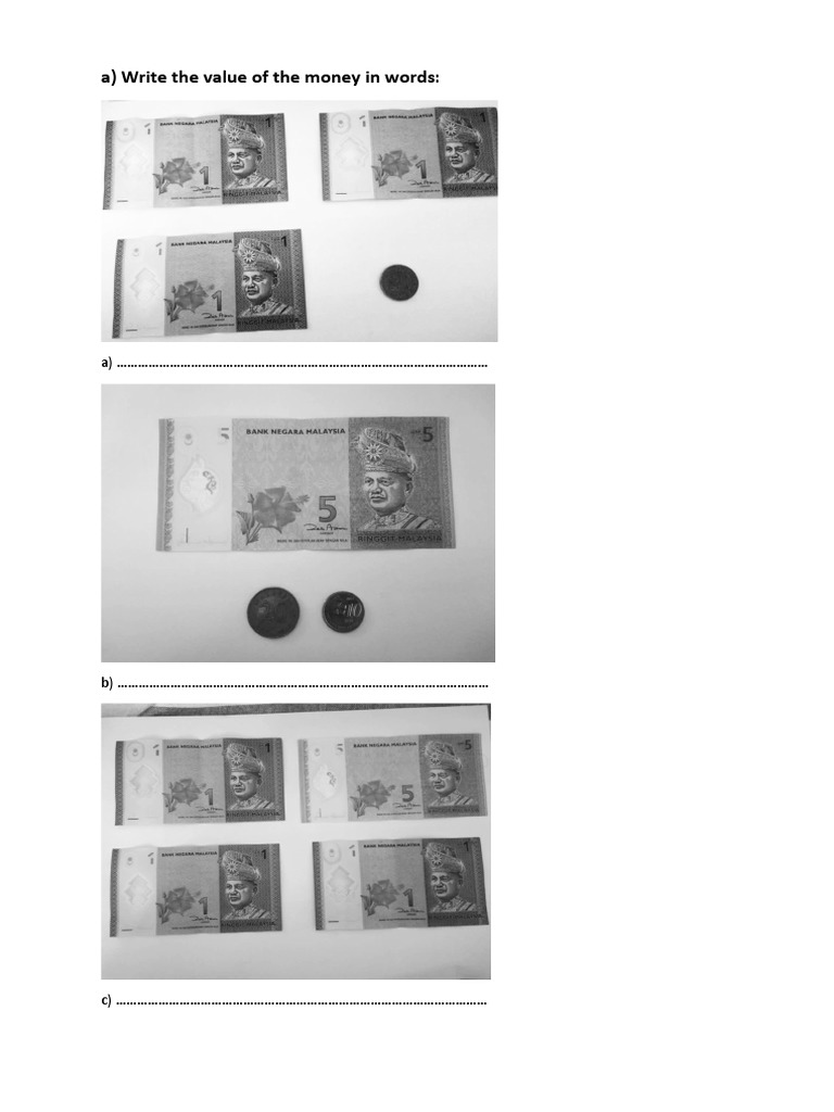 Write The Value of The Money | PDF | Language Arts & Discipline