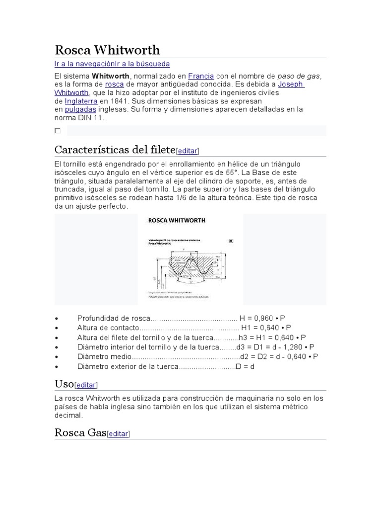Rosca Whitworth | PDF