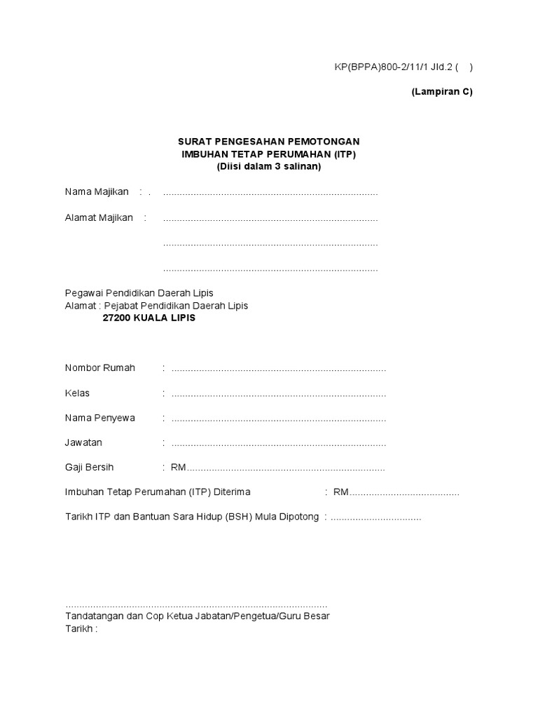 Surat Pengesahan Pemotongan (LC) | PDF