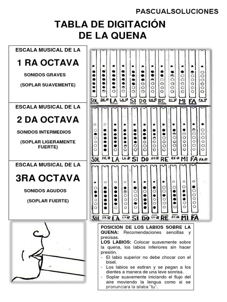 Digitación y Escalas en Quena | PDF