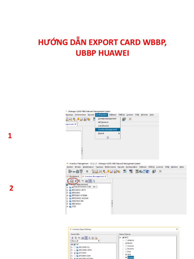 Hướng Dẫn Export Card, Tính Hiệu Suất WBBP, UBBP (3G Huawei) PDF | PDF
