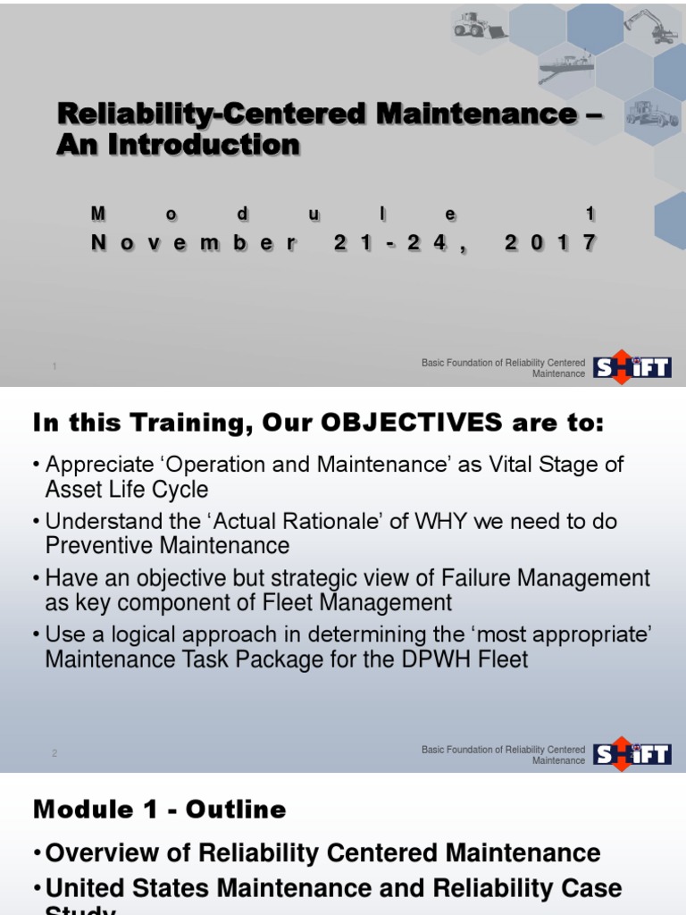 RCM - Module 1 11-13-17 | PDF | Reliability Engineering | Systems Science