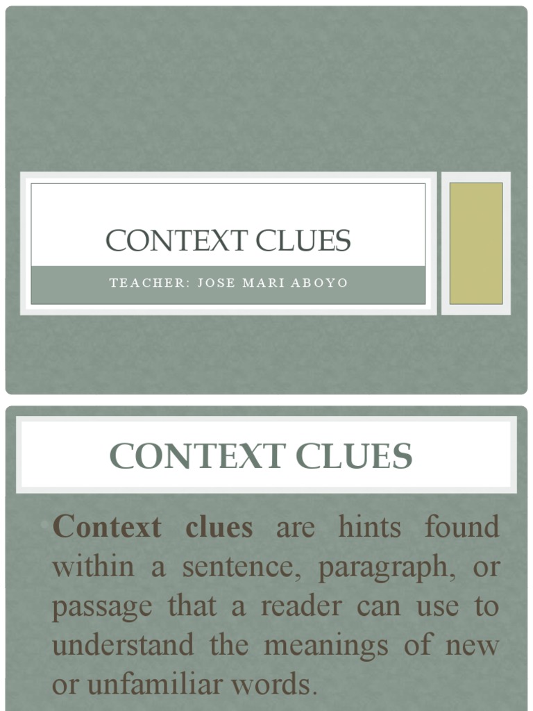 Grade 8 Lesson 1 Context Clues | PDF | Definition | Nature