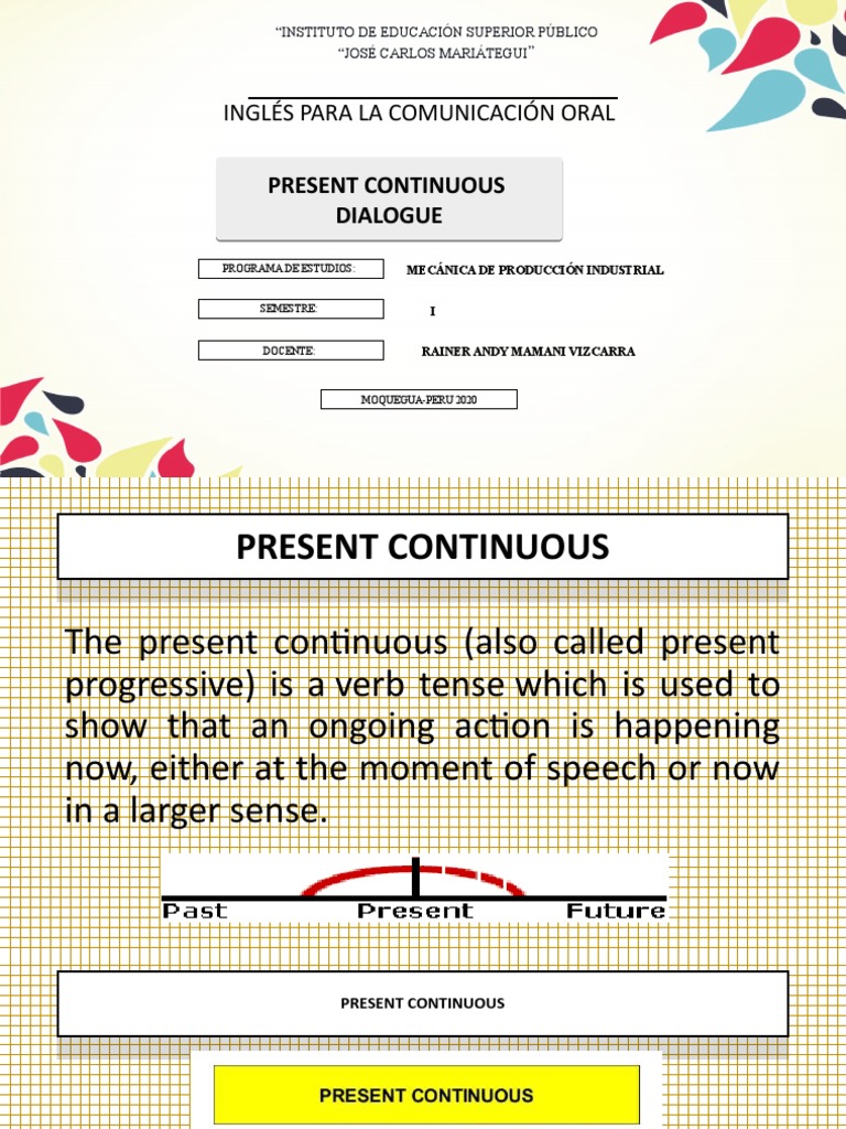 Inglés para La Comunicación Oral: Present Continuous Dialogue Present ...