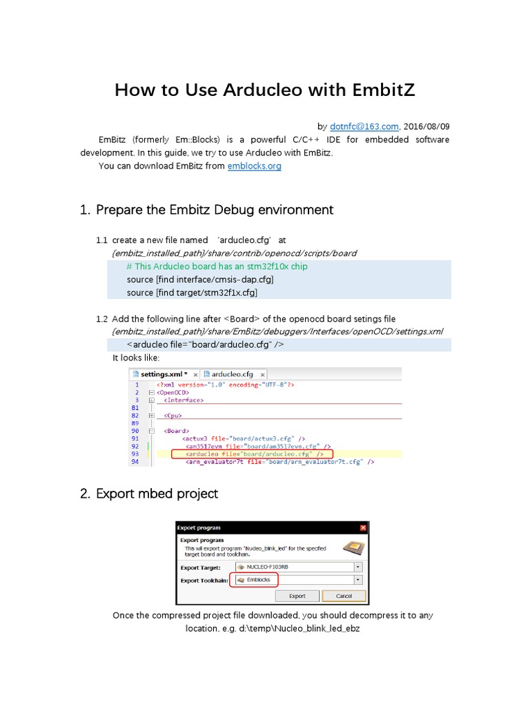 Arducleo & EmBitz Integration Guide | PDF | Computers