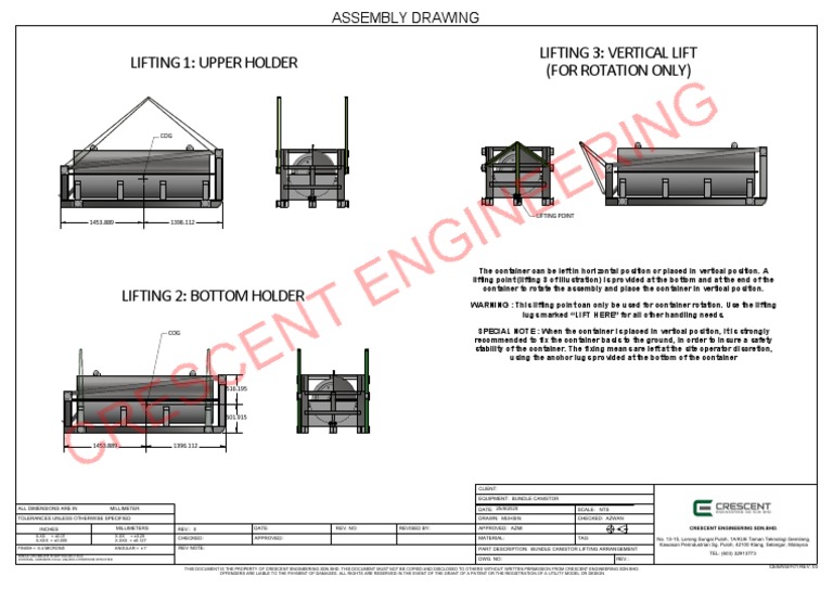 Lifting 1: Upper Holder Lifting 3: Vertical Lift (For Rotation Only ...