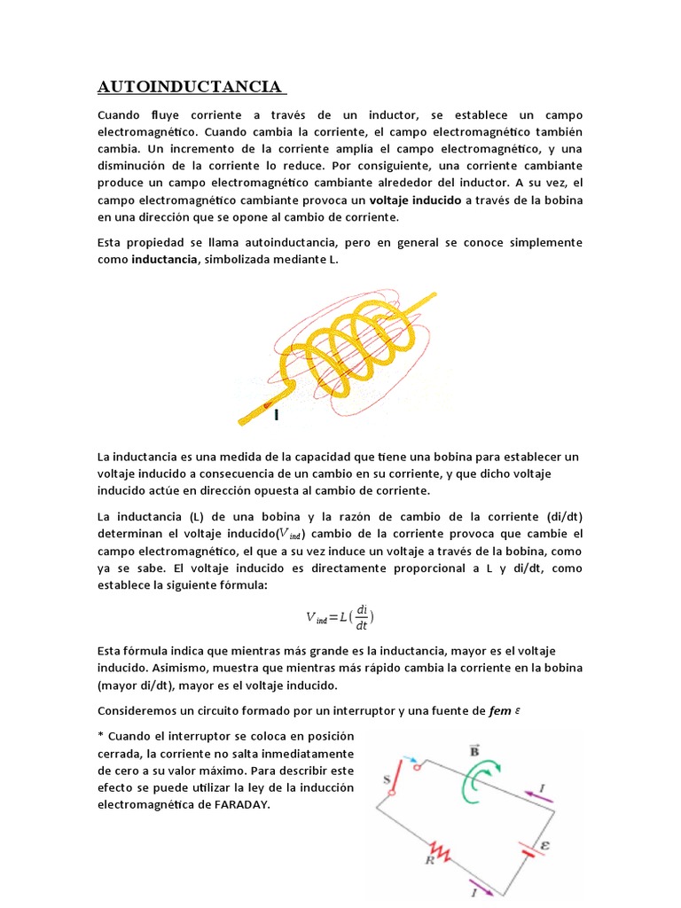 Definición y Fórmulas de Autoinductancia | PDF | Inductancia | Inductor