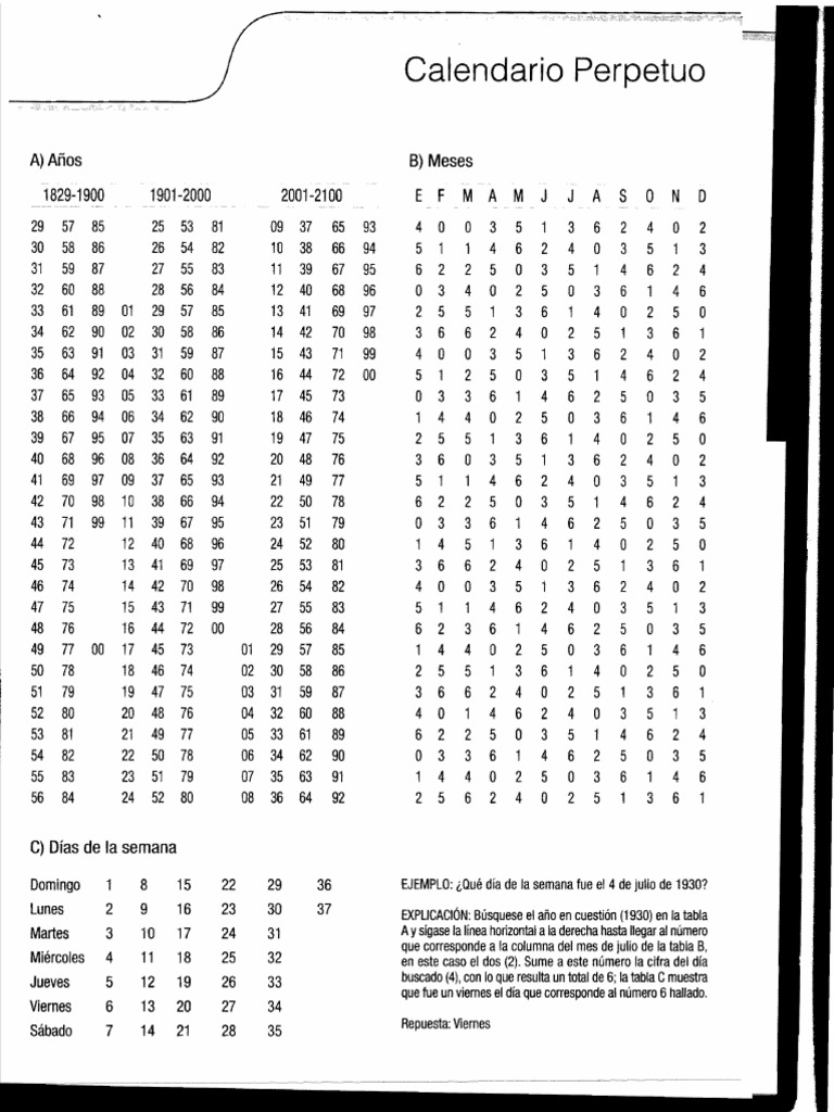 Calendario Perpetuo | PDF | Deportes