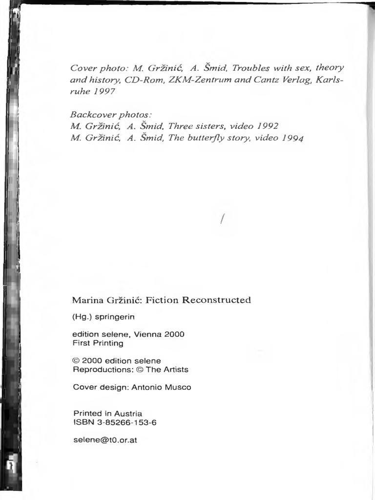 Fiction Reconstructed - Marina Grzinic | PDF | Discourse | Jacques Lacan