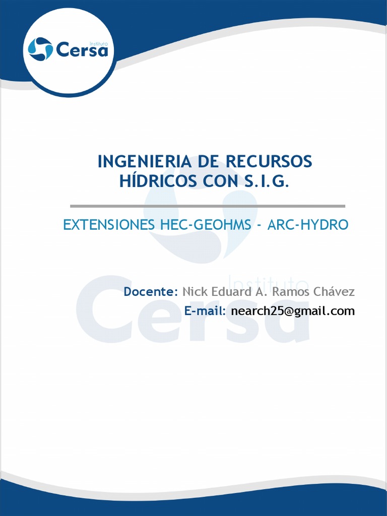 Extensiones Hec-Geohms - Arc-Hydro PDF | PDF | Hidrología Y Urbanismo ...