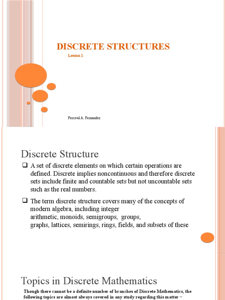 Discrete Structures: Lesson 1 | PDF | Discrete Mathematics | Logic